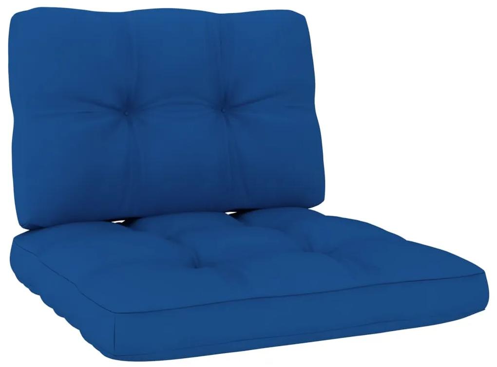 Zahradní židle 2 ks s modrými poduškami impregnovaná borovice,  3065799