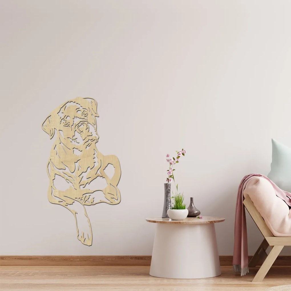 dřevo života Dřevěná dekorace psa Rotvajler Zvolte rozměr (cm): 16x30, Zvolte barvu dekoru: Wenge