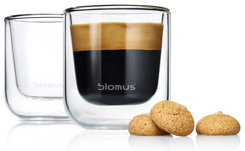 Set termosklenic na espresso NERO 80 ml BLOMUS