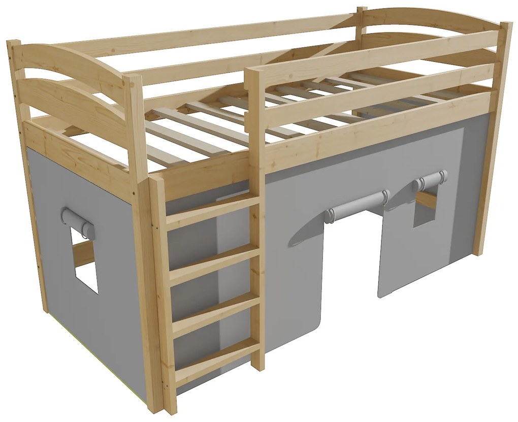 Vomaks Patrová zvýšená postel ZP 001 Rozměr: 90 x 200 cm, Barva: surové dřevo