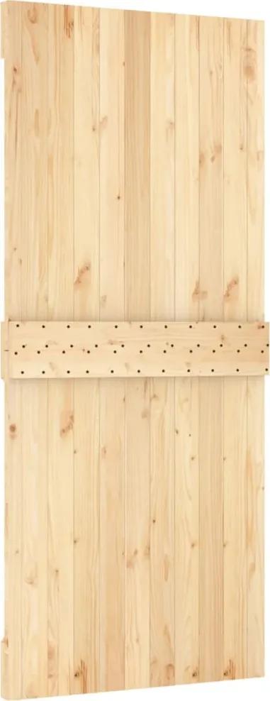 vidaXL Posuvné dveře s kováním 90 x 210 cm masivní borové dřevo [3203119]