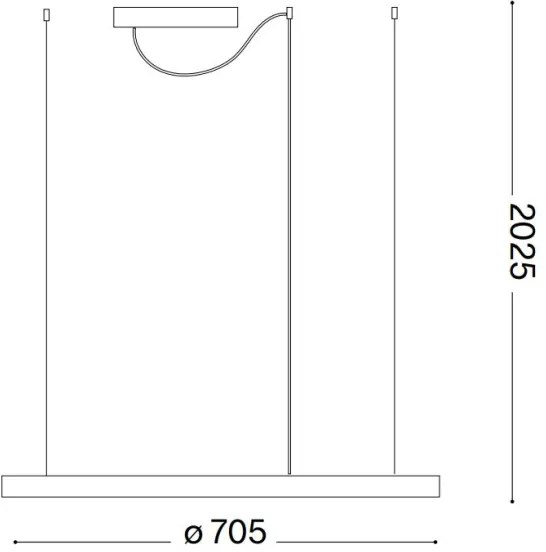 Ideal Lux - LED Lustr na lanku ORACLE SLIM LED/37W/230V 2700K pr. 70 cm bílá