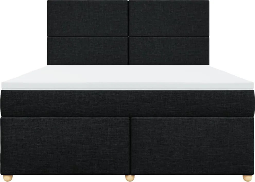 Box spring postel s matrací černá 180x200 cm textil 3293654