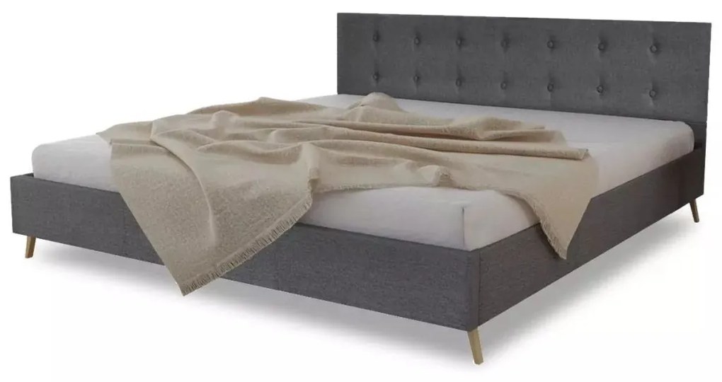 Vysoce kvalitní postel Extro - dřevo - textilní čalounění - tmavě šedá | 180x200 cm
