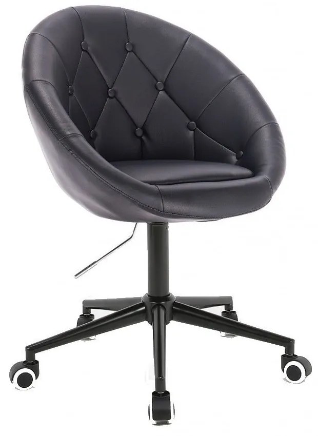 LuxuryForm DESIGN Křeslo VERA na černé podstavě s kolečky - černé
