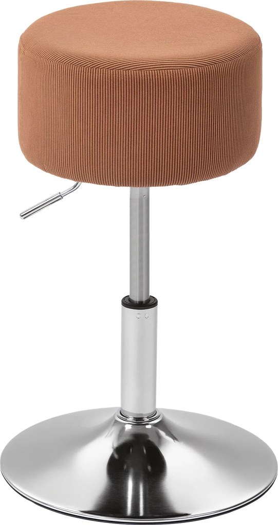 HOMCOM Barová židle Vysoká Kuchyňská Židle Nastavitelná Výška 52-66 cm Potahována Velvety 360° Otáčivá pro Jídelní Pult Toaletní Stolek Hnědá | Aosom