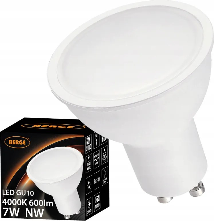 Sada 6x GU10 LED žárovek 7W 600lm - neutrální bílá