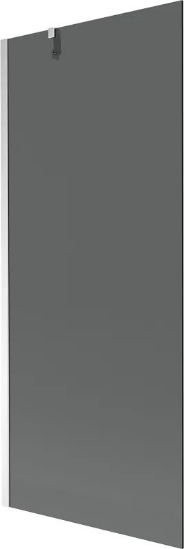 Mexen Next, vanová zástěna 1-křídlová 80 x 150 cm, fixní křídlo, 6 mm šedé sklo, chromový profil, 895-080-000-00-40-01