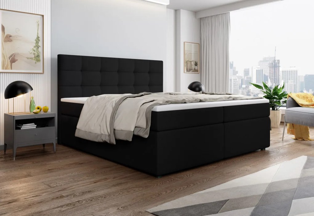 Čalouněná postel boxspring PALMA + topper, 160x200, inari 52