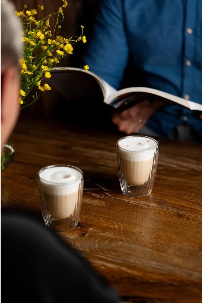 Skleněné hrnky v sadě 2 ks na cappuccino 250 ml Livio Duo – Vialli Design