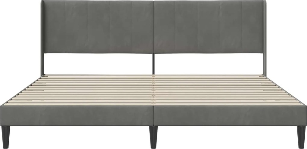Rám postele s čelo Tmavě šedá 180 x 200 cm Samet 3414669