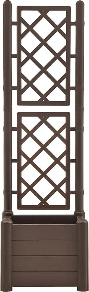 Zahradní truhlík s treláží 43 x 43 x 142 cm PP moka 313980