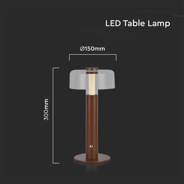 LED Stmívatelná dobíjecí stolní lampa LED/1W/5V 3000K 1800 mAh hnědá