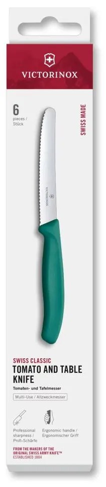 Victorinox -Sada kuchyňských nožů na zeleninu SWISS CLASSIC 11 cm 6 ks tyrkysová