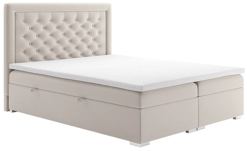 Postel boxspring Tempo Kondela, krémová, 180x200, DORMAN