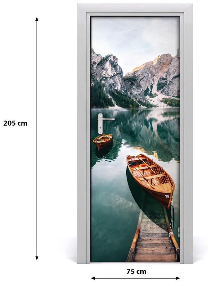 Fototapeta samolepící dveře leď jezero 75x205 cm