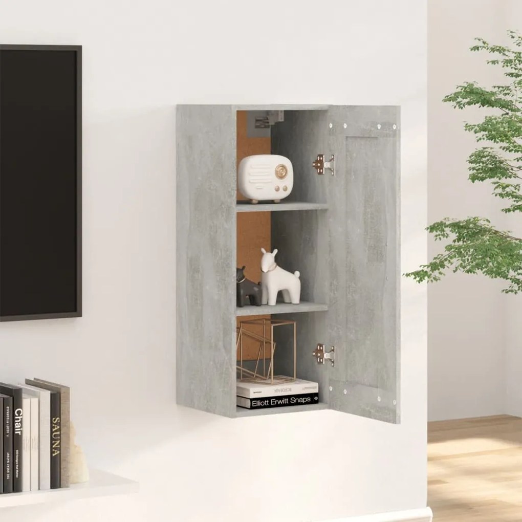 Závěsná skříňka betonově šedá 35 x 34 x 90 cm kompozitní dřevo - Default Title