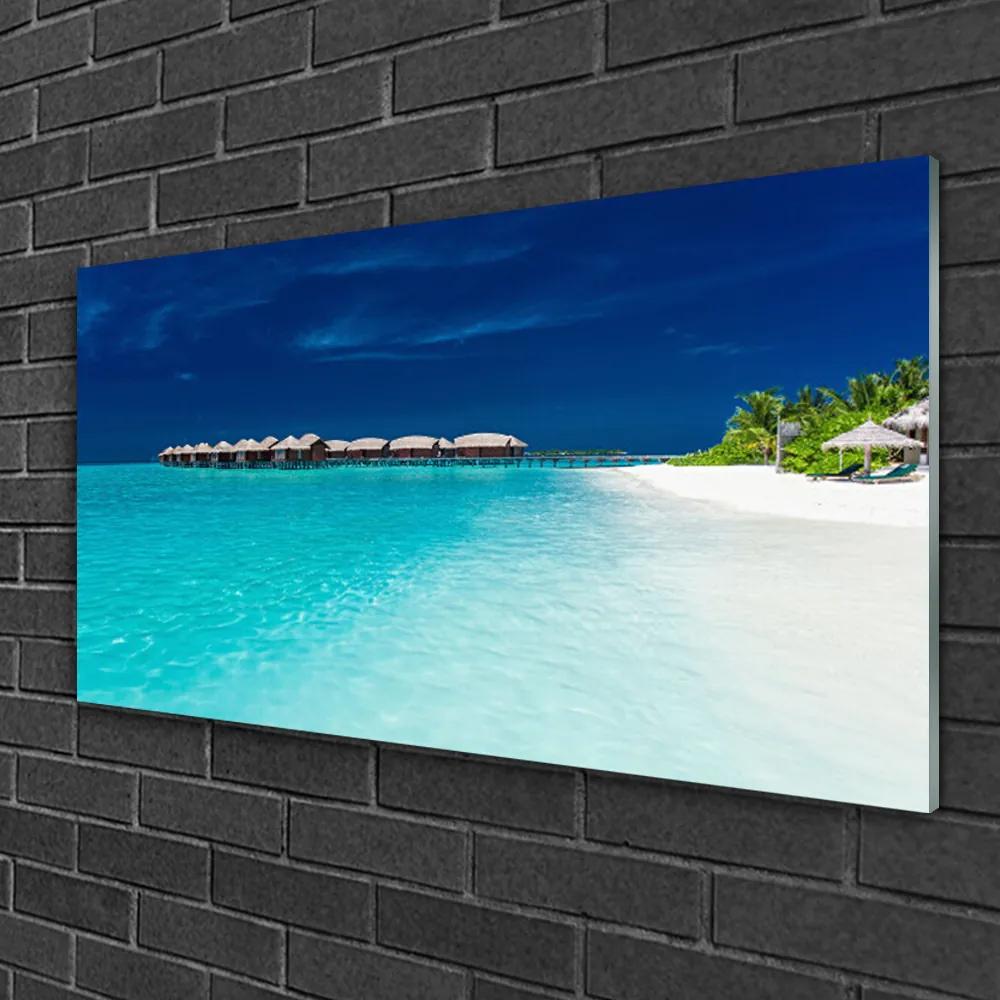 Obraz na skle Moře Pláž Krajina 140x70 cm