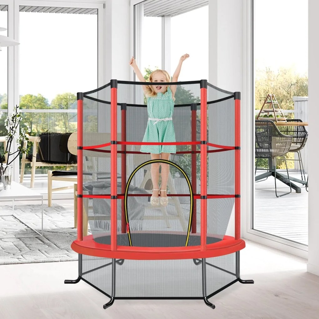 Costway Zahradní trampolína Ø140 cm s ochrannou sítí trampolína