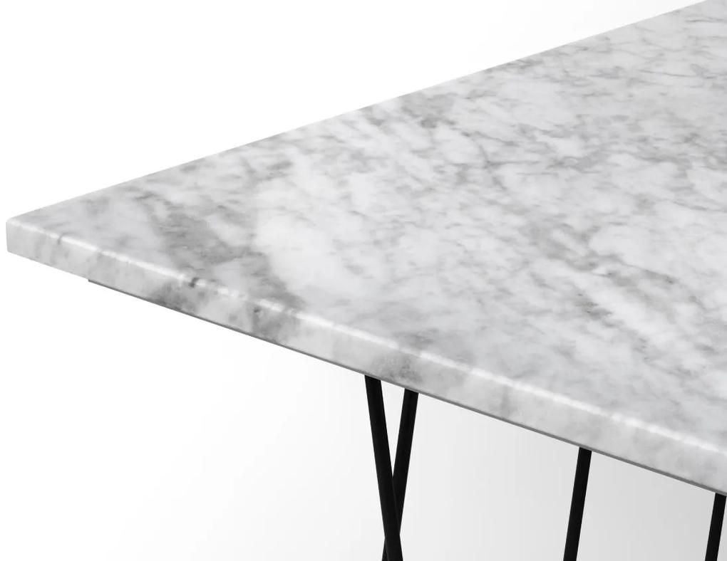 Porto Deco Konferenční stolek Rofus, černá podnož, bílý mramor