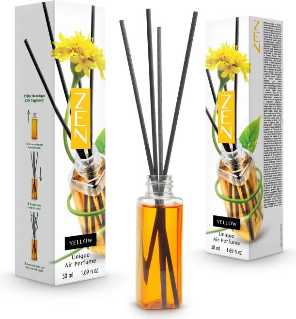 Tyčinkový aroma difuzér ZEN YELLOW 50 ml