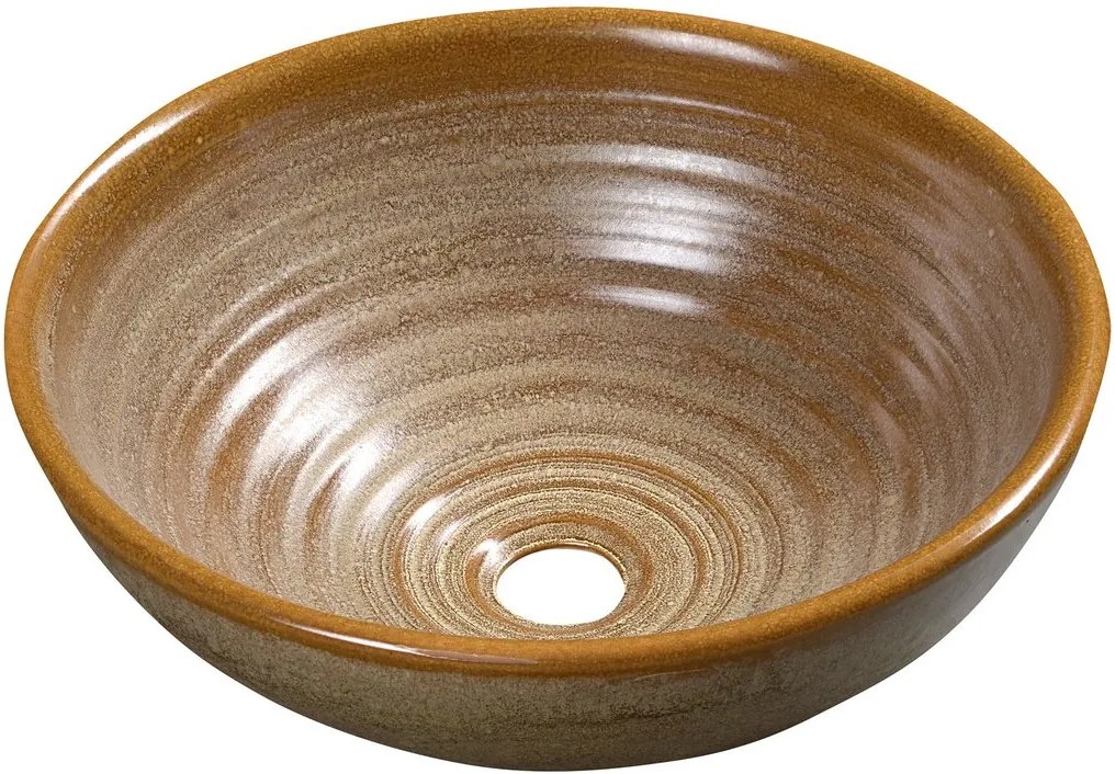 SAPHO - ATTILA keramické umyvadlo, průměr 42,5 cm, hnědá DK009
