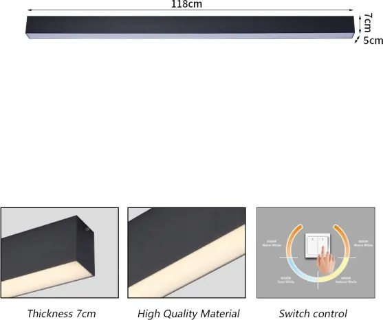 Brilagi - LED Koupelnové stropní svítidlo SLEEKLINE LED/40W/230V černá IP44