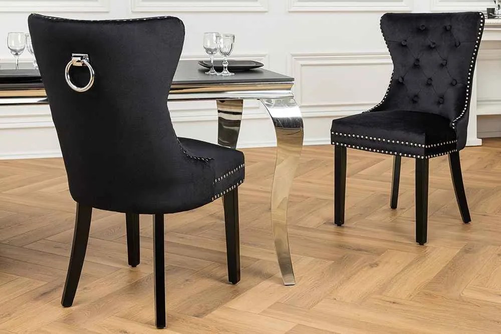 Designová židle Queen černý samet