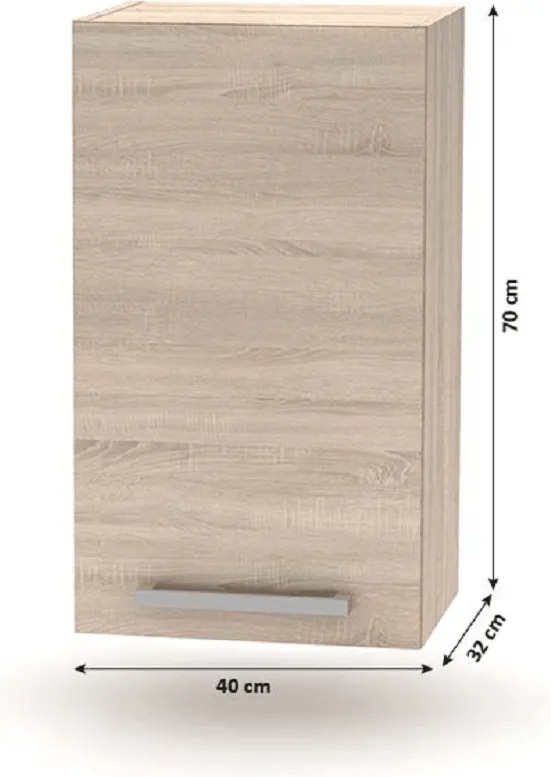 Kuchyňská linka 2,4 m, dub sonoma, NOVA PLUS