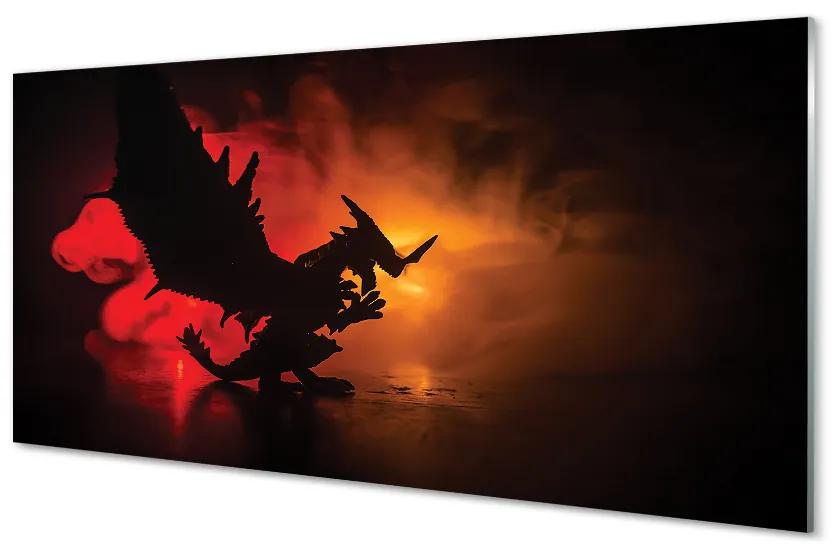 akrylový obraz Černý drak mraky 140x70 cm