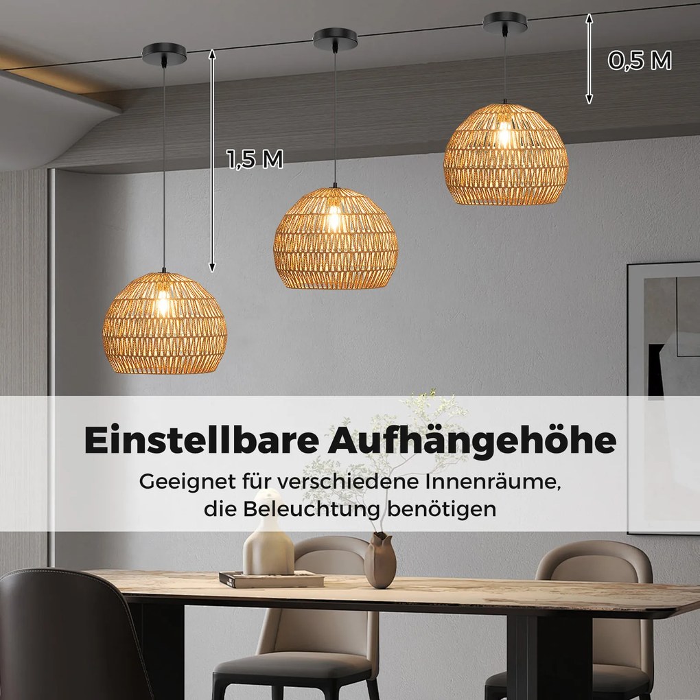 Costway Pletené závěsné svítidlo Boho stropní svítidlo