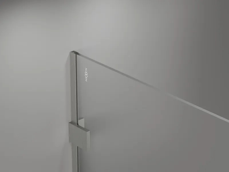 Mexen Lunar sprchová stěna levá 80 x 200 cm, 8mm čiré sklo, broušená ocel, 830-080-000-97-00-L