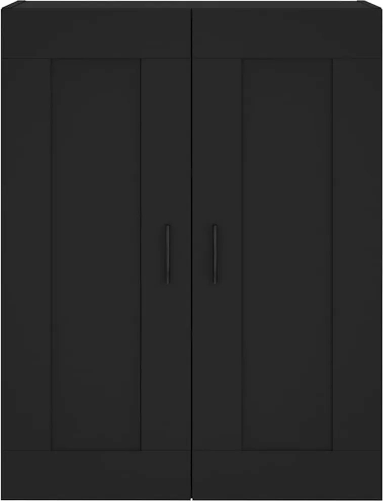 Nástěnné skříňky 2 ks černé kompozitní dřevo 3198034