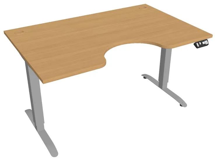 Hobis Motion Elektr. nastavitelný stůl 140x90 s pamětí - HOBIS ERGO MOTION MSE 2M 1400 Dekor stolové desky: buk, Barva kovové podnože: stříbrná