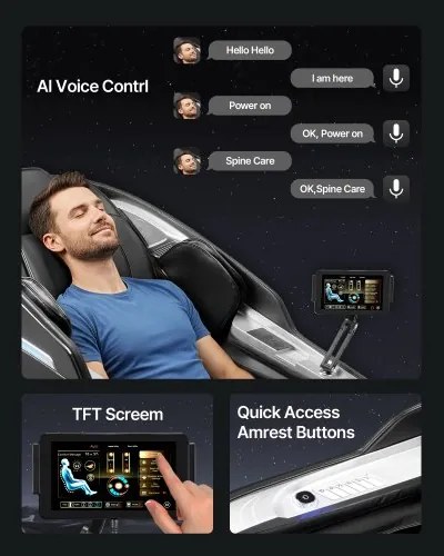 Masážní křeslo Dual-Core 4D+3D pro celé tělo VEVOR