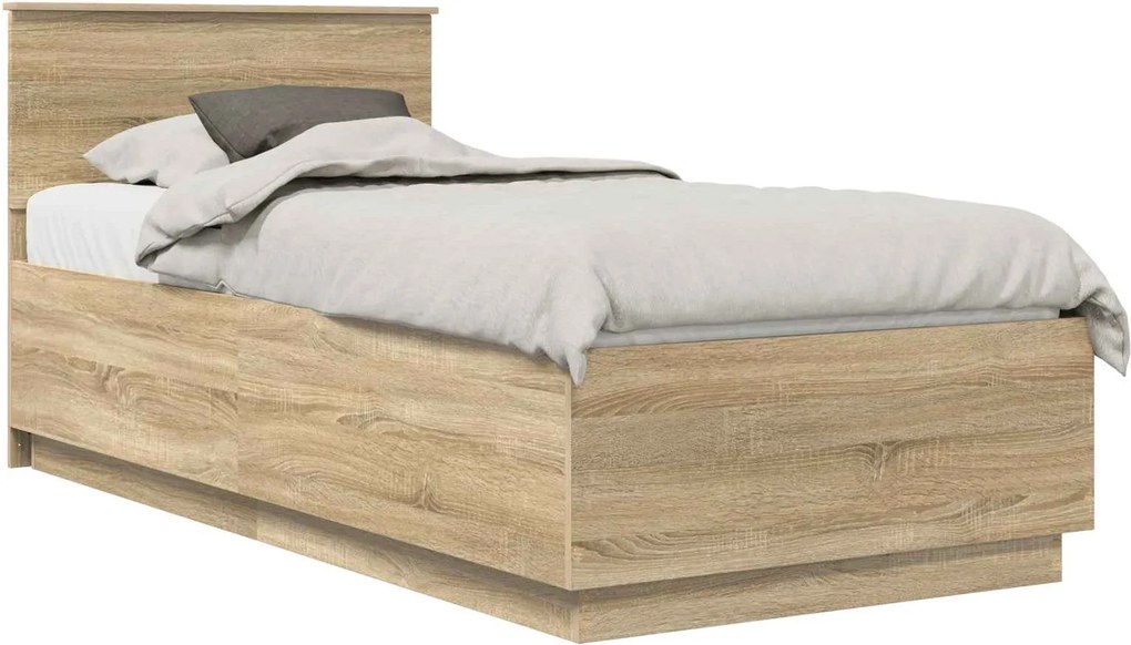 Rám postele s čelo Dub sonoma 70 x 190 cm Kompozitní dřevo 3408217