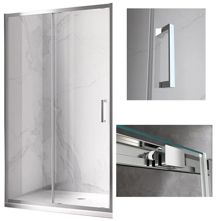 BPS-koupelny Posuvné sprchové dveře HYD-PD14 110 chrom/transparent pro instalaci do niky