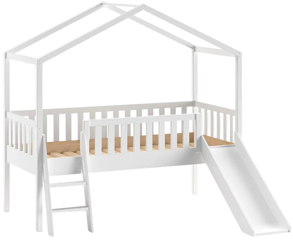 OnaDnes -20% Bílá borovicová dětská postel Vipack Dallas se skluzavkou 90 x 200 cm