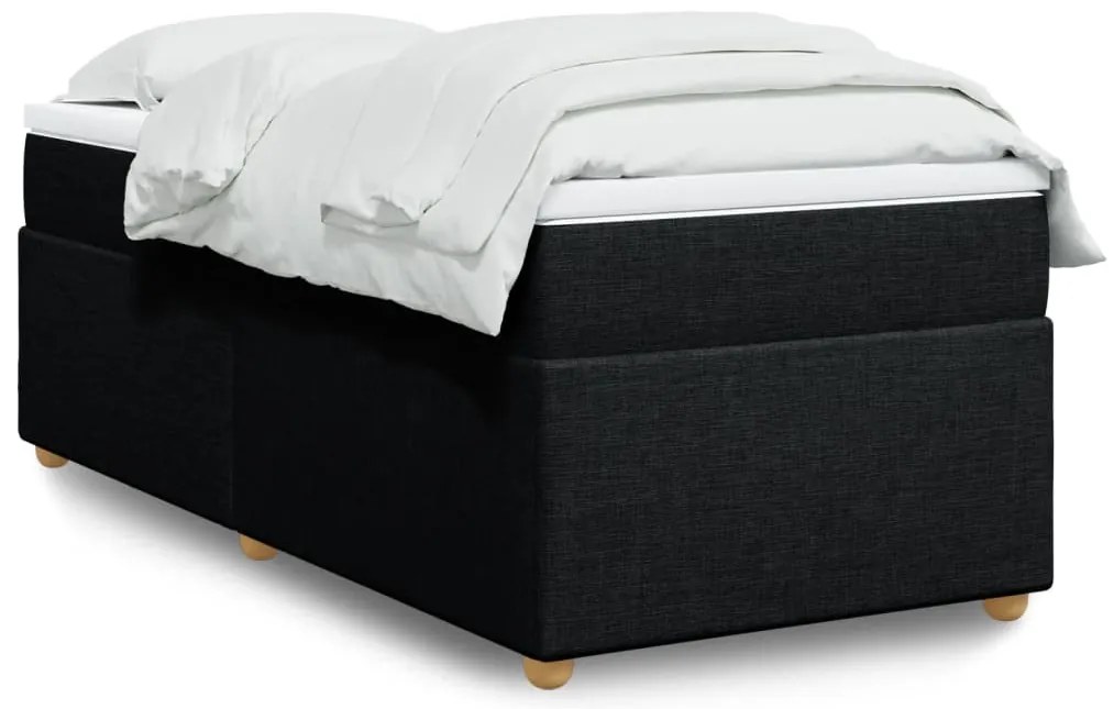 Box spring postel s matrací černá 90x200 cm textil 3285347