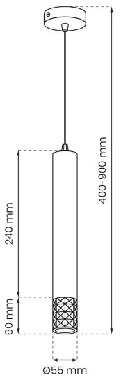 Lustr na lanku TUBI 1xGU10/8W/230V zlatá