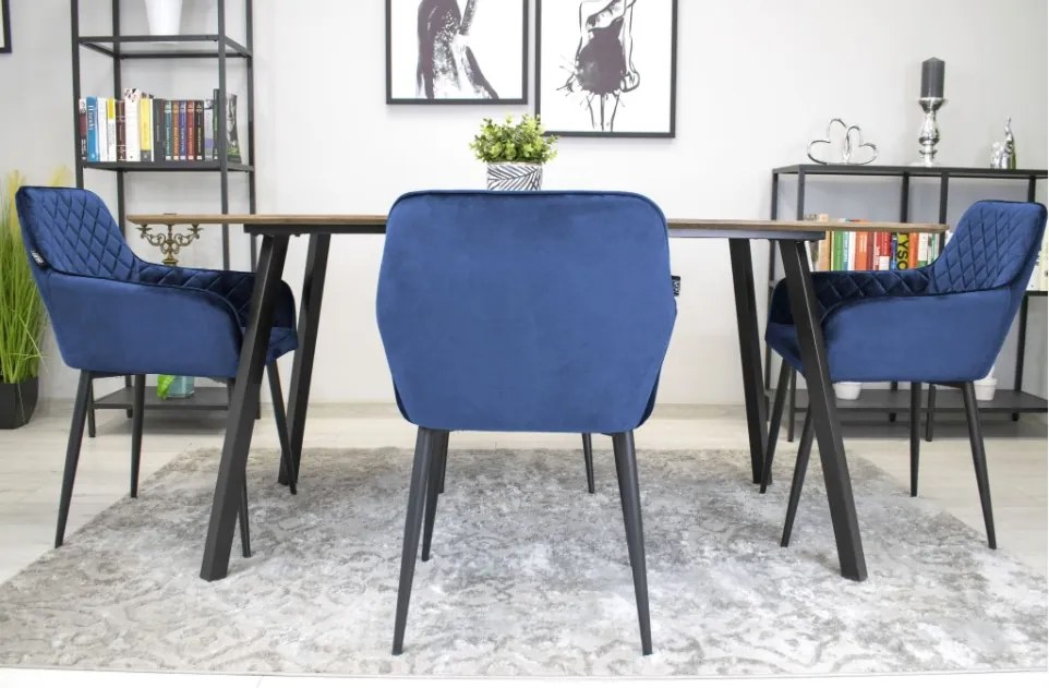 Sametová židle Amsterdam modrá