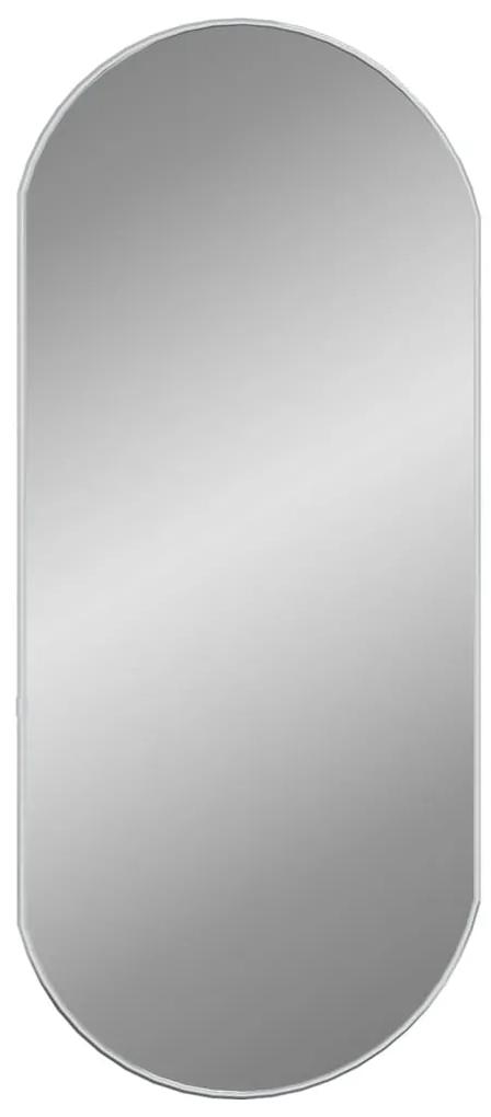 Nástěnné zrcadlo stříbrné 80x35 cm oválné - Default Title