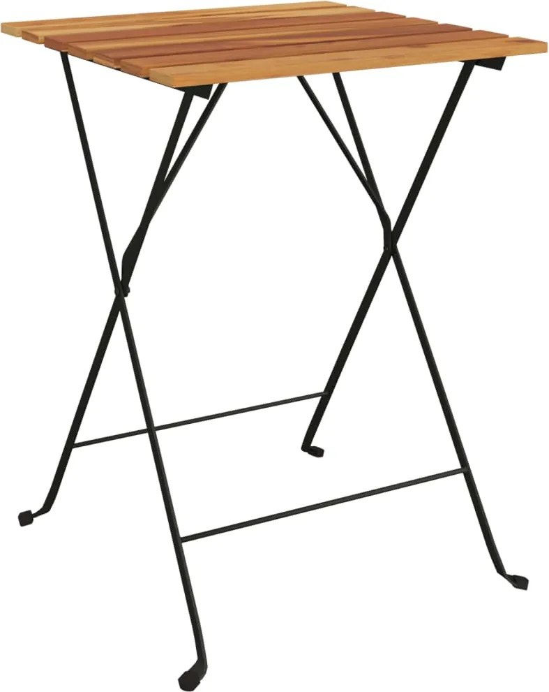 Skládací bistro stůl 55 x 54 x 71 cm masivní teak a ocel 319978