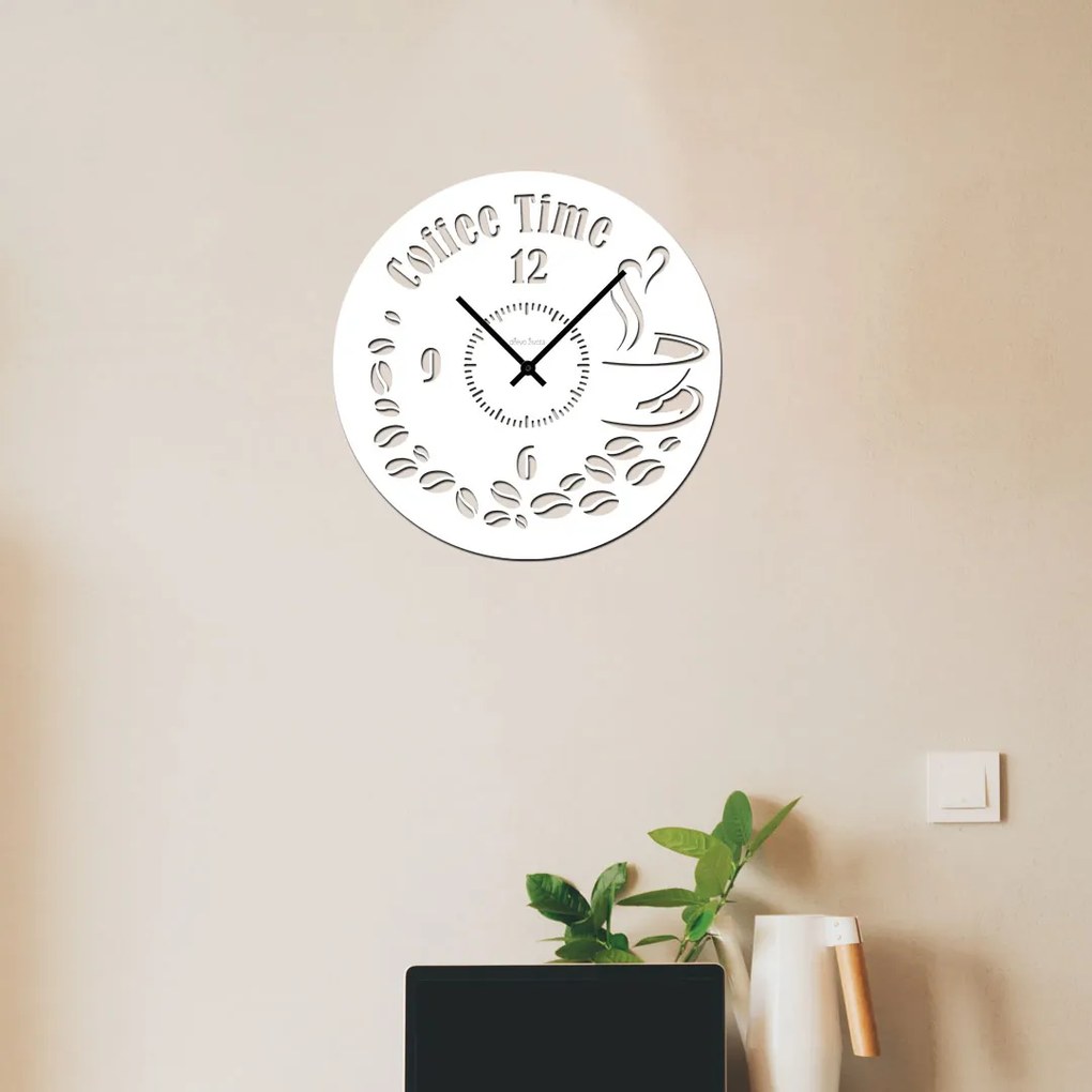 dřevo života Nástěnné hodiny COFFEE TIME Zvolte barvu dekoru: Buk, Zvolte velikost hodin (cm): 40x40