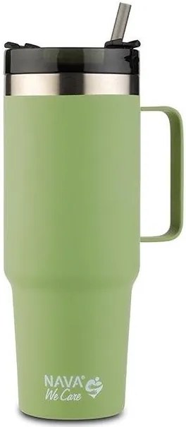 Nava greece tumbler we care s rukojetí 900 ml, green