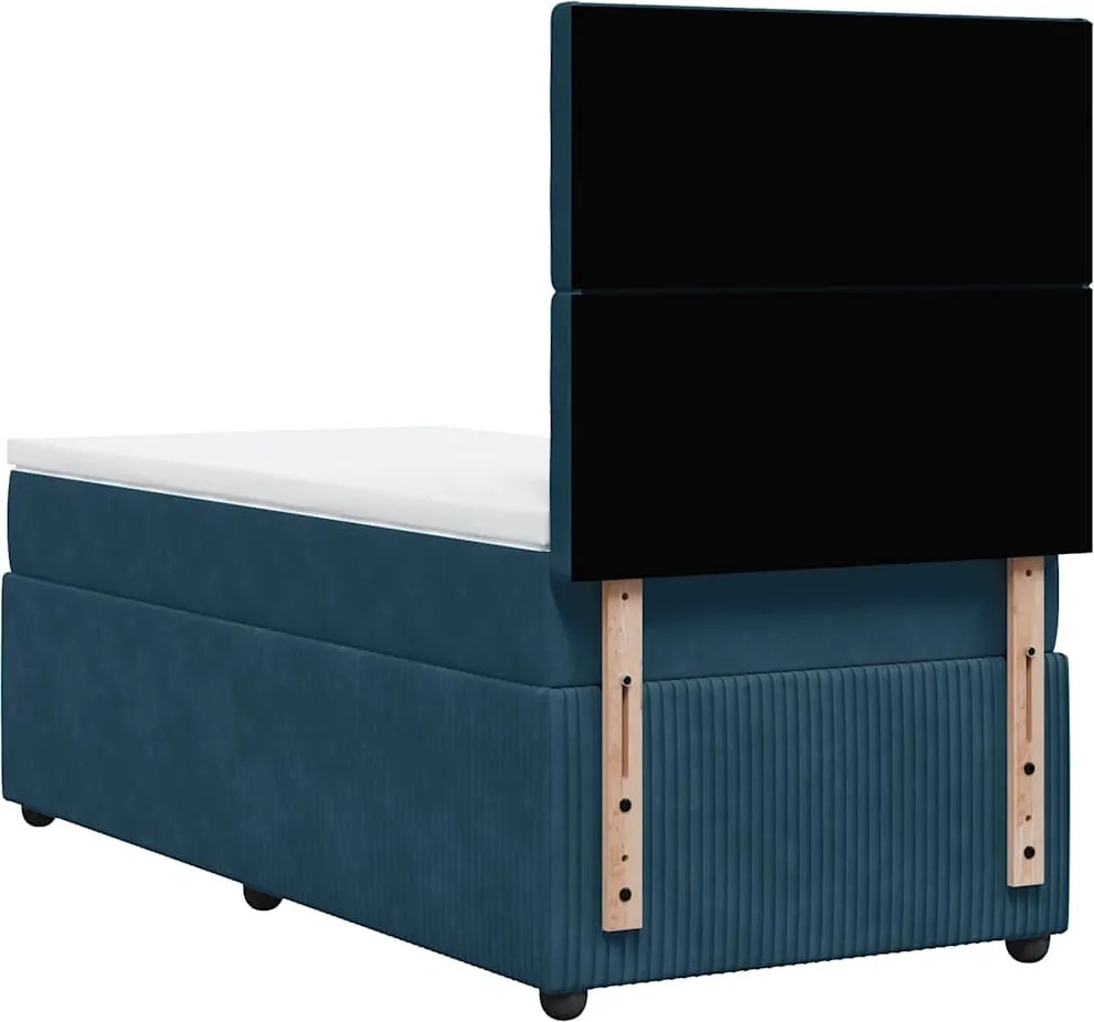Box spring postel s matrací tmavě modrá 80 x 200 cm samet 3292206