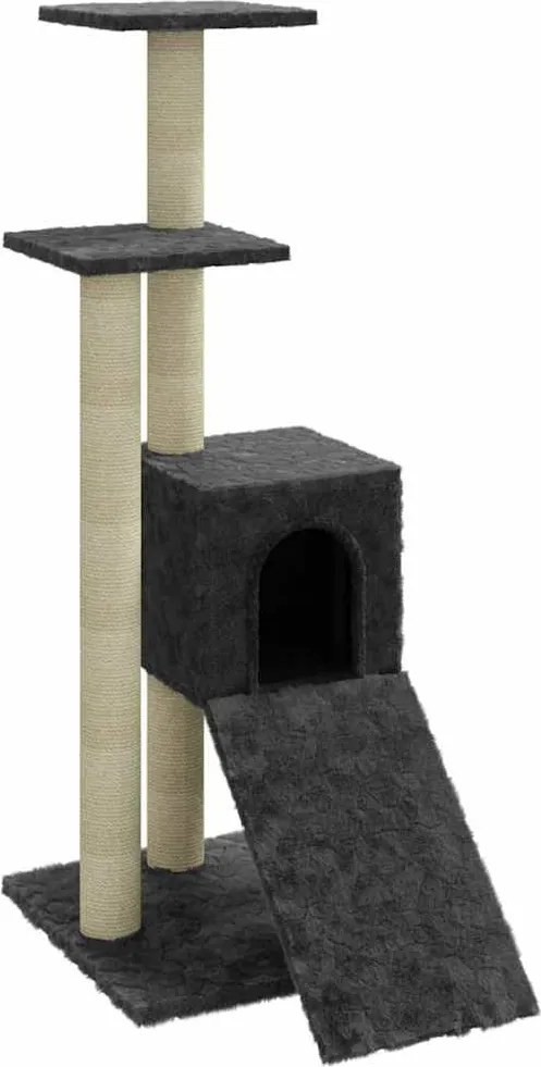 Škrabadlo pro kočky se sisalovými sloupky tmavě šedé 92 cm 171514