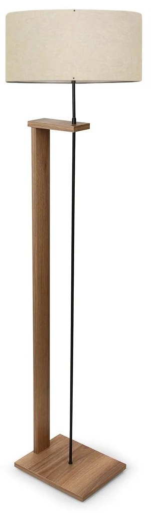 Stojanová lampa Avanasta 3 (světlobéžová + dřevo)