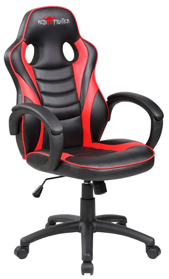 Lama Plus Dětská herní židle Red Fighter C6 — černá/červená