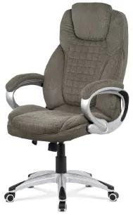 Autronic Kancelářská židle, tmavě šedá látka, kříž plastový stříbrný, houpací mechanismus KA-G196 GREY2